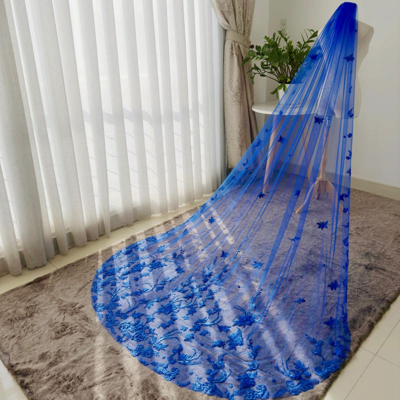 Royal Blue Wedding Veil - Etsy