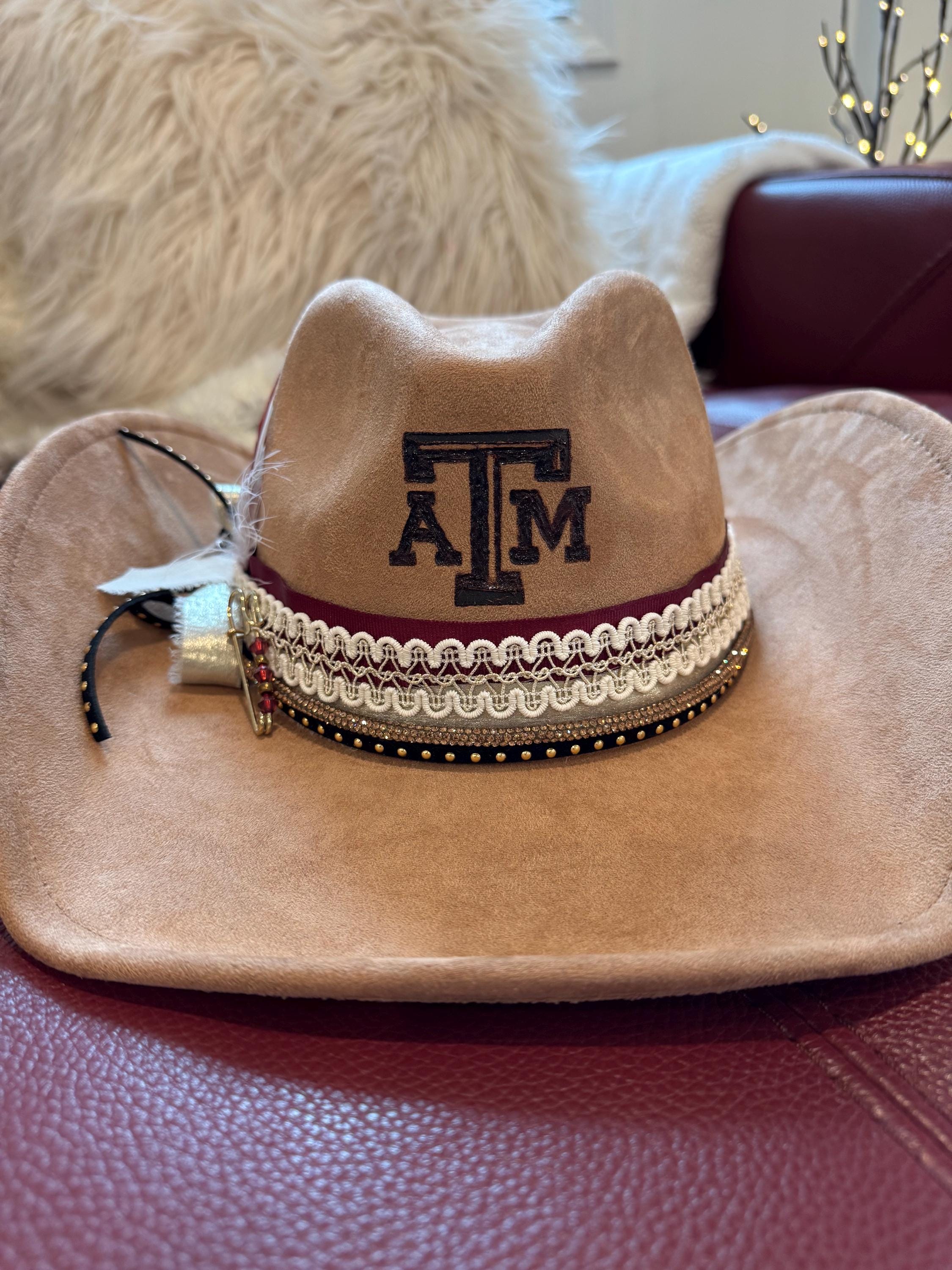 CUSTOM Branded Cowboy Hat Collegiate College Texas A&M (message for ...