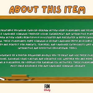 Printable Bilingual English and German Action Verb Flashcards, Verbs ...