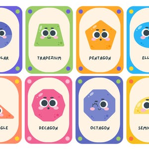 Geometric Shapes Flashcards for Kids, Printable Educational Flashcards ...