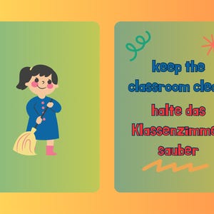 Classroom Rules Poster, Bilingual Classroom Poster English and German ...