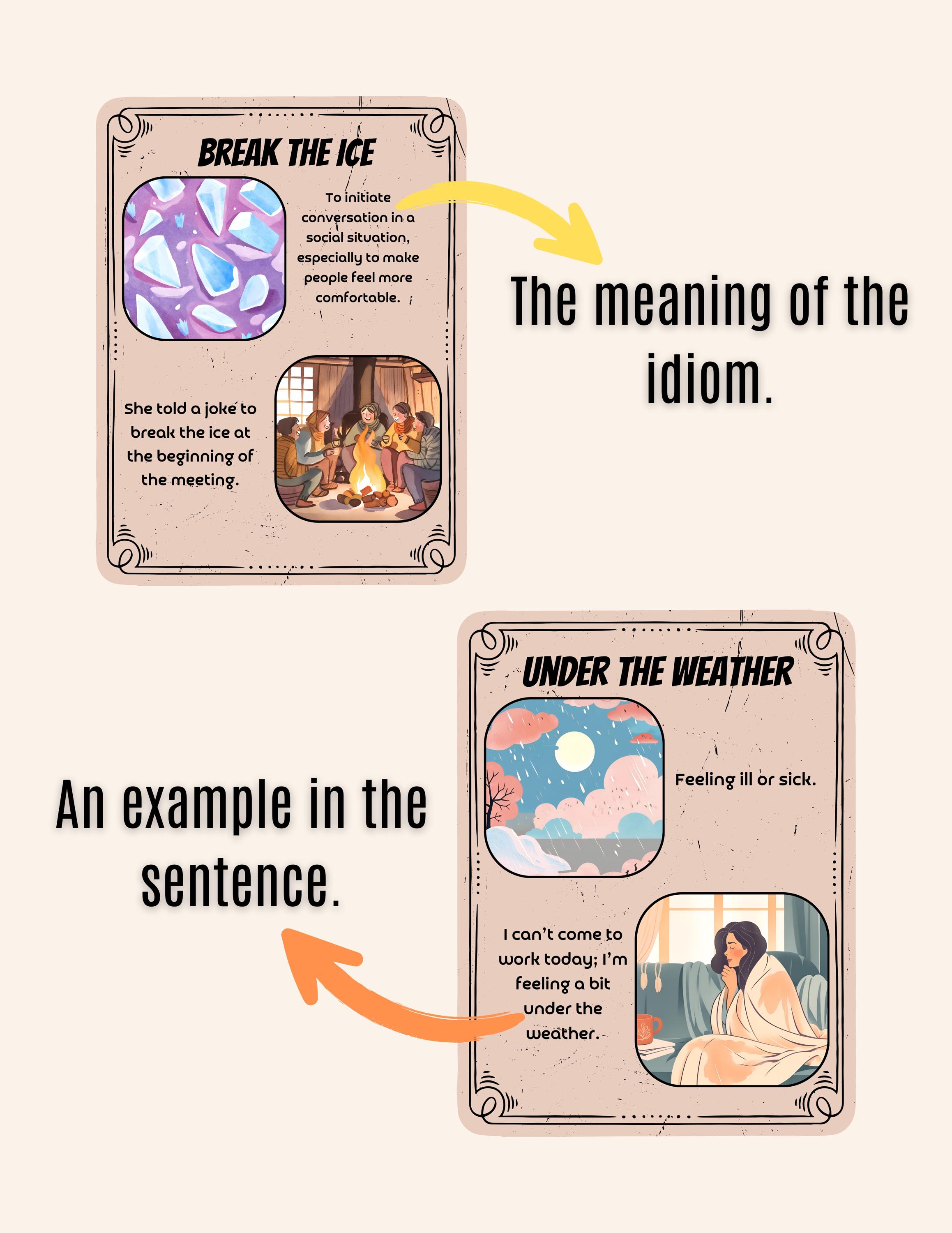 English Idioms Posters, Visual English Idioms Collection, Idioms Poster ...