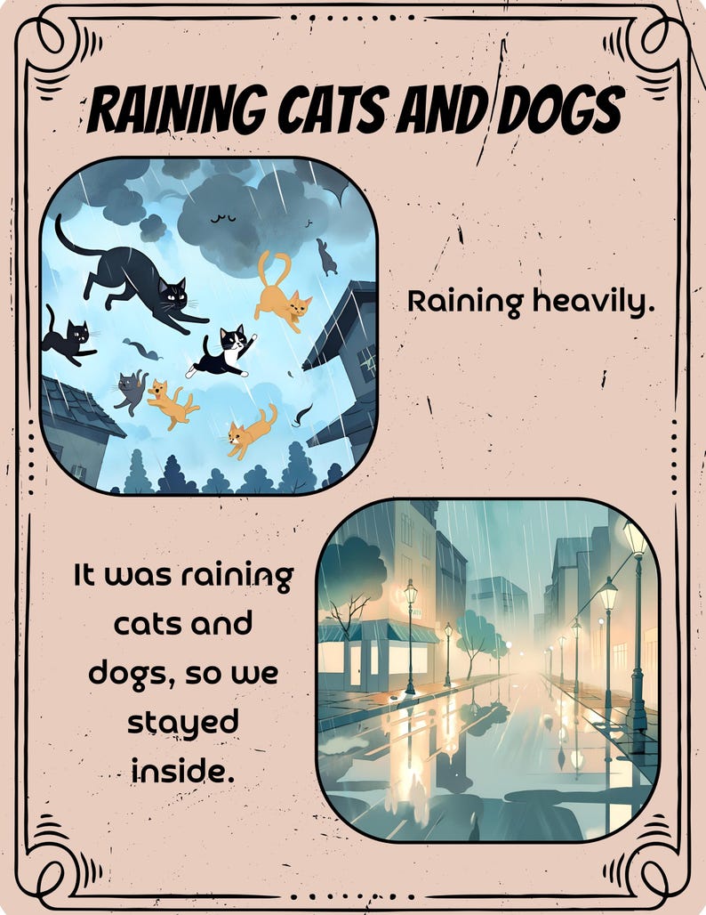 English Idioms Posters, Visual English Idioms Collection, Idioms Poster ...