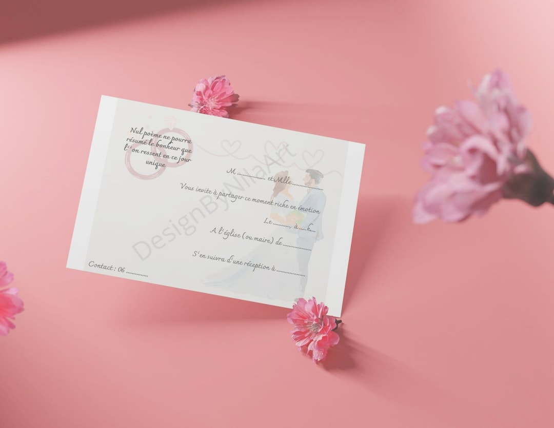 Model Card Marriage Templates Invitation Mariage Personnalisable ...