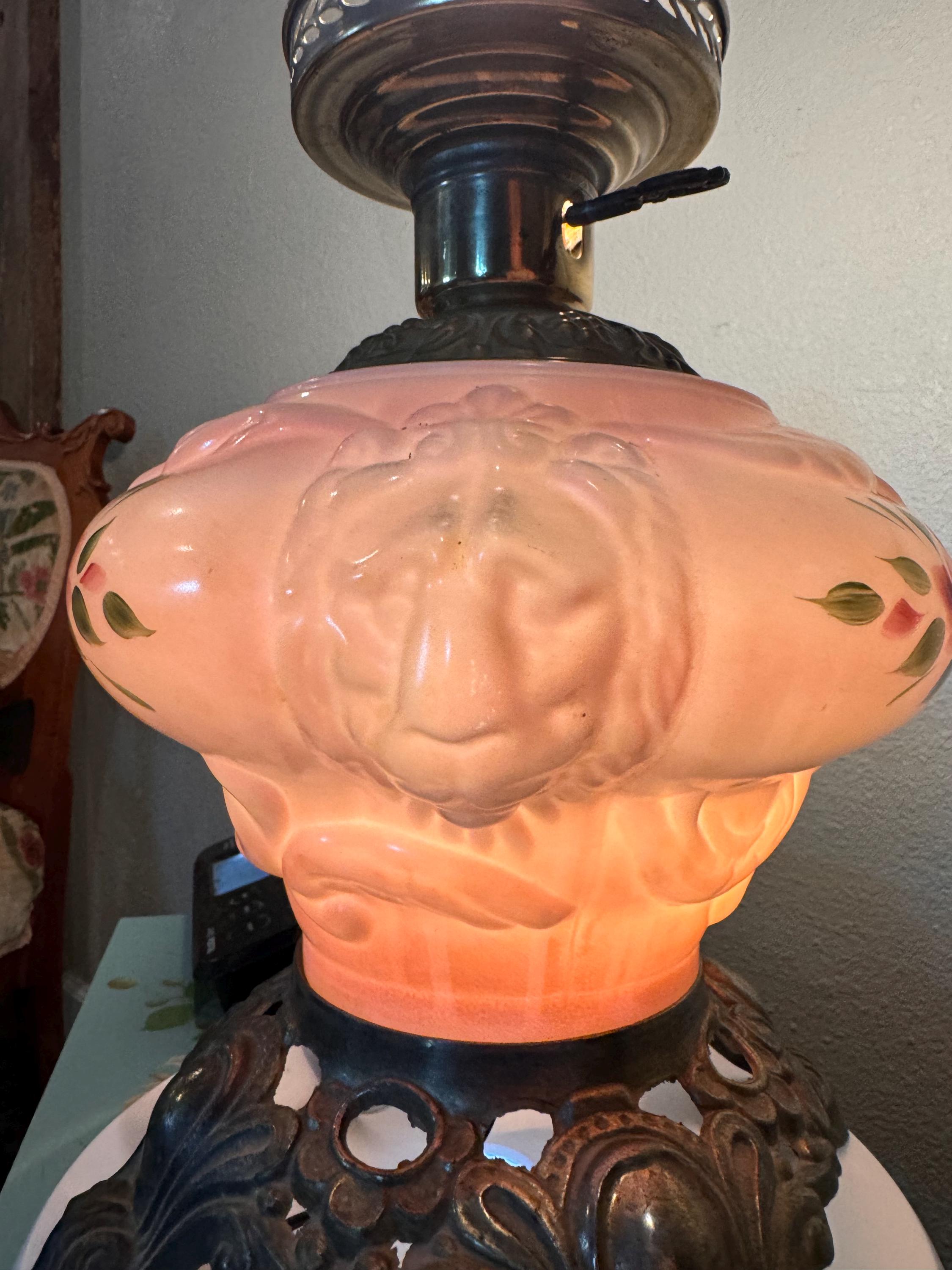 Fenton Glass Lamp Lion Granny Style Decorating Living Room Old Timey ...