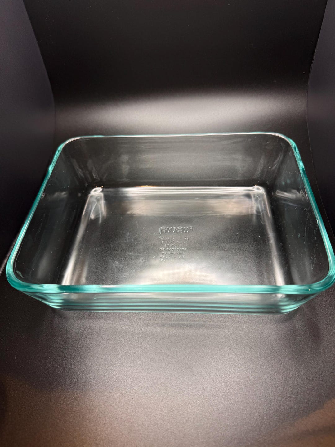 Pyrex Clear Rectangular Casserole Small Baking Dish 8 1⁄2 X 6 1⁄2 Green ...