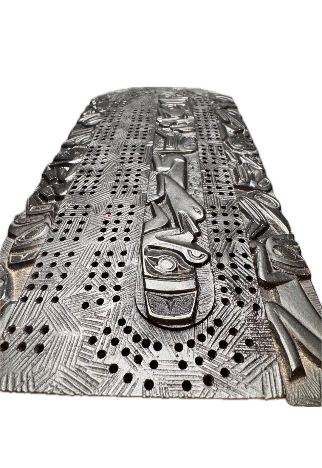Cribbage Vintage Game Black Night Indigenous Design 12by 6 Handcrafted ...