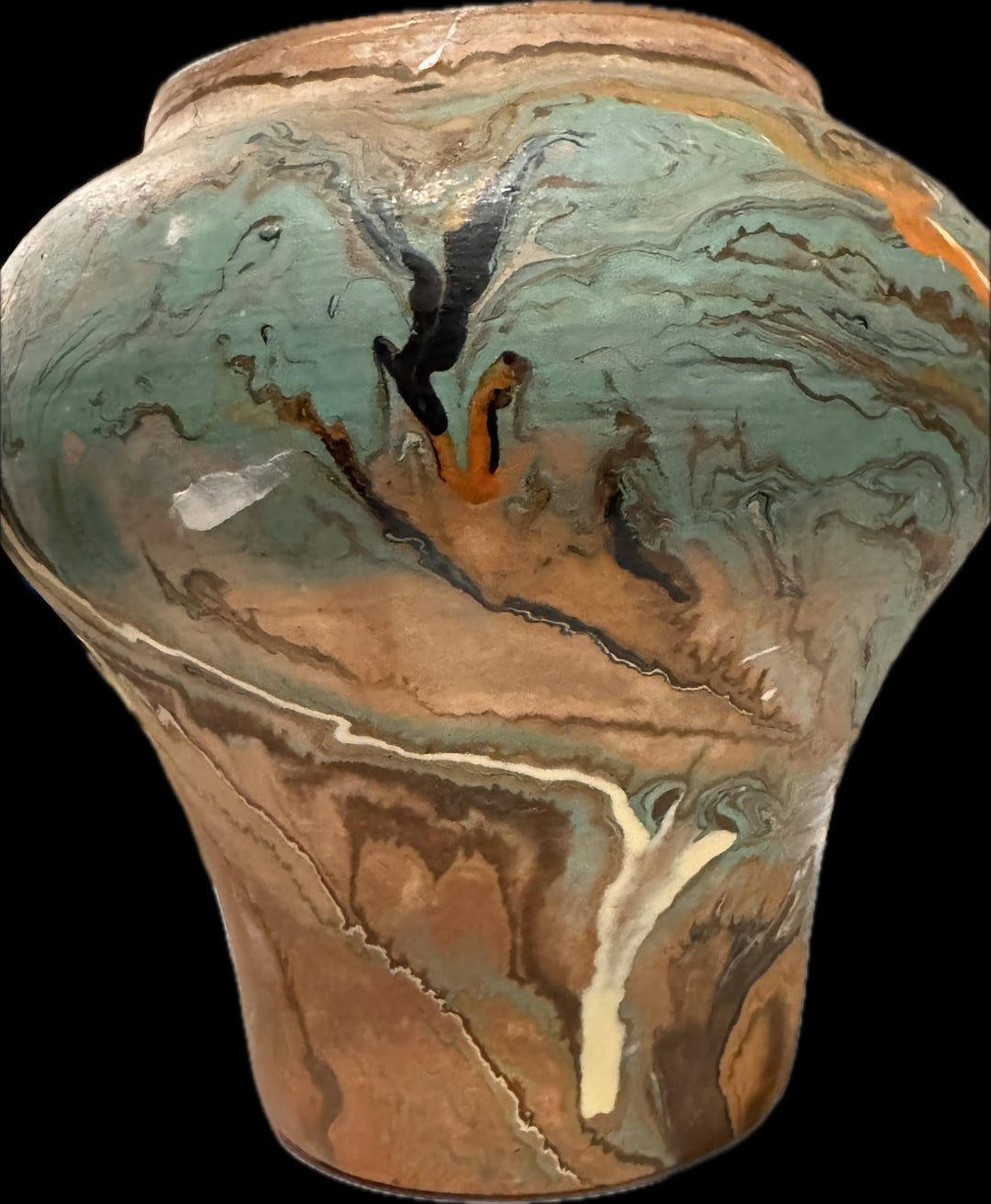 Vintage Pottery Nemadji Art Pottery Vase Swirl Decorate With Native ...