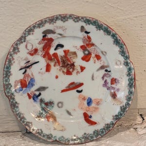 Antique Tashiro Kutani Porcelain Plate, 6” Diameter, Hand-painted ...