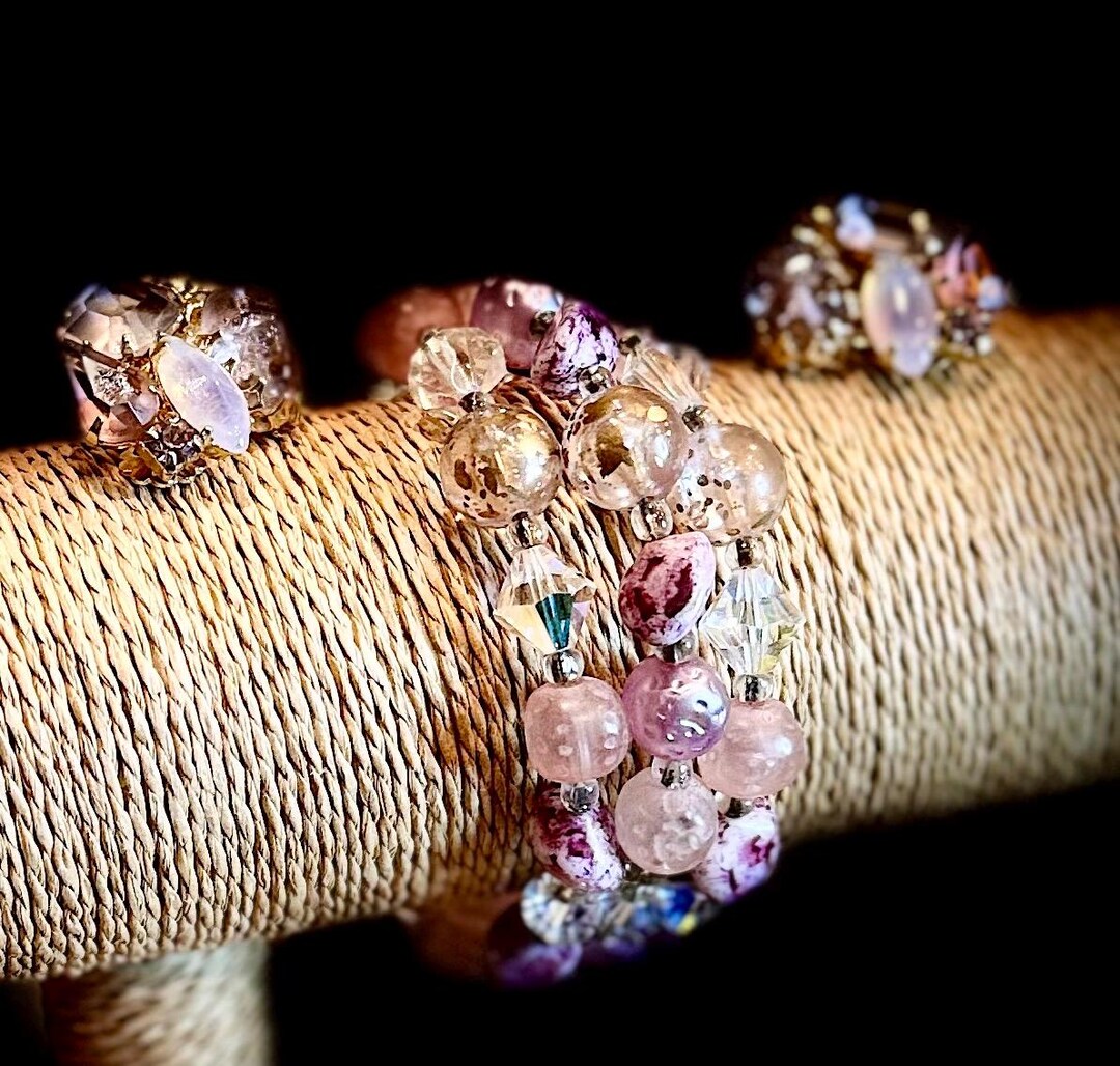 Rose Quartz, Amethyst, Moonstone & Jasper Jewelry Set – Statement ...