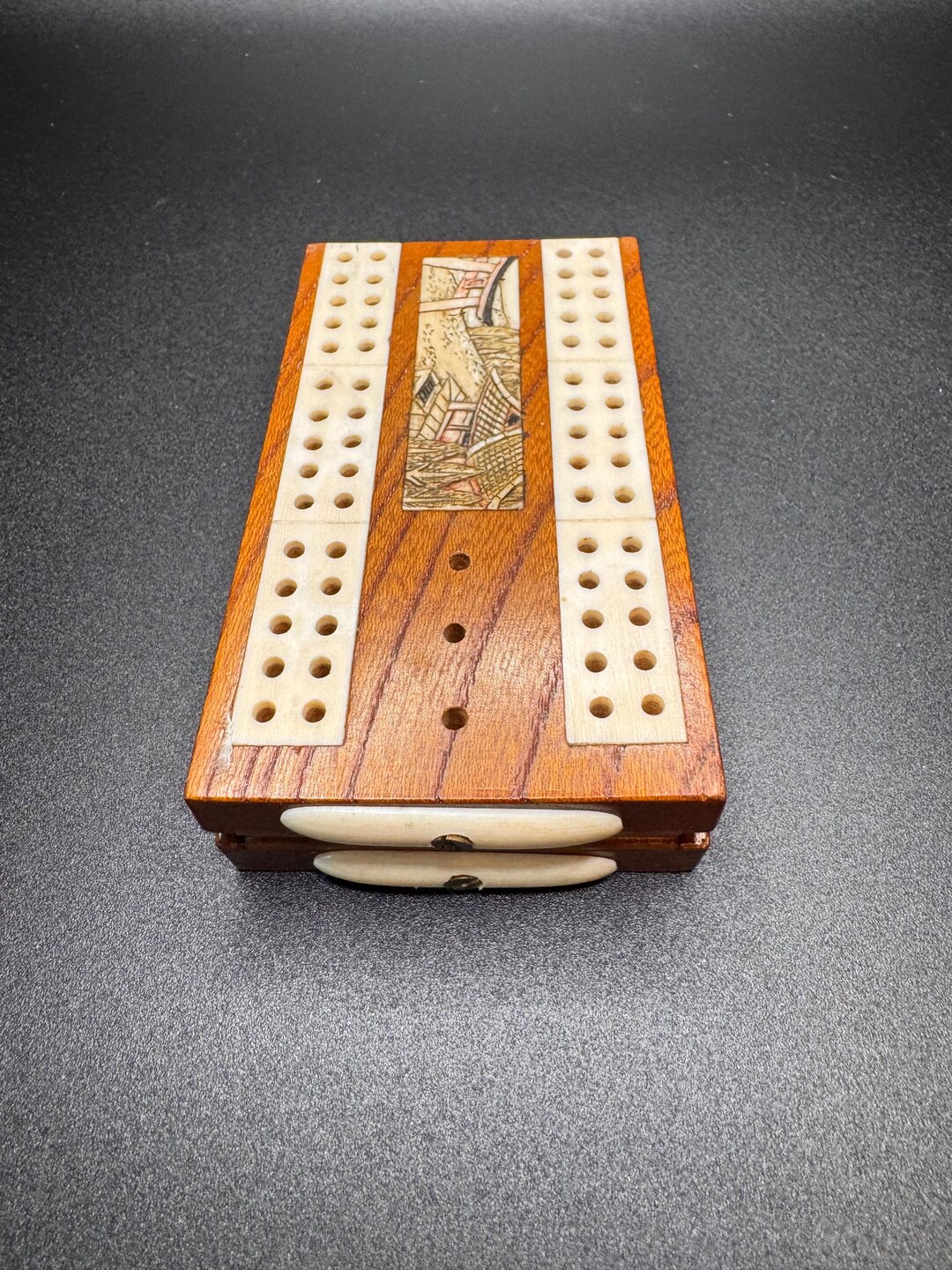 Cribbage Collectible Vintage Game Night Wooded and Engraved Inlay ...