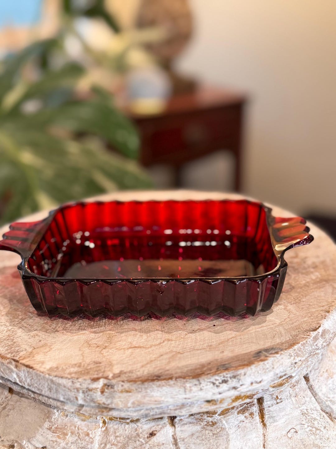 Royal Ruby Relish Dish by Anchor Hocking, Vintage Glass, 7 1/4 Inches ...