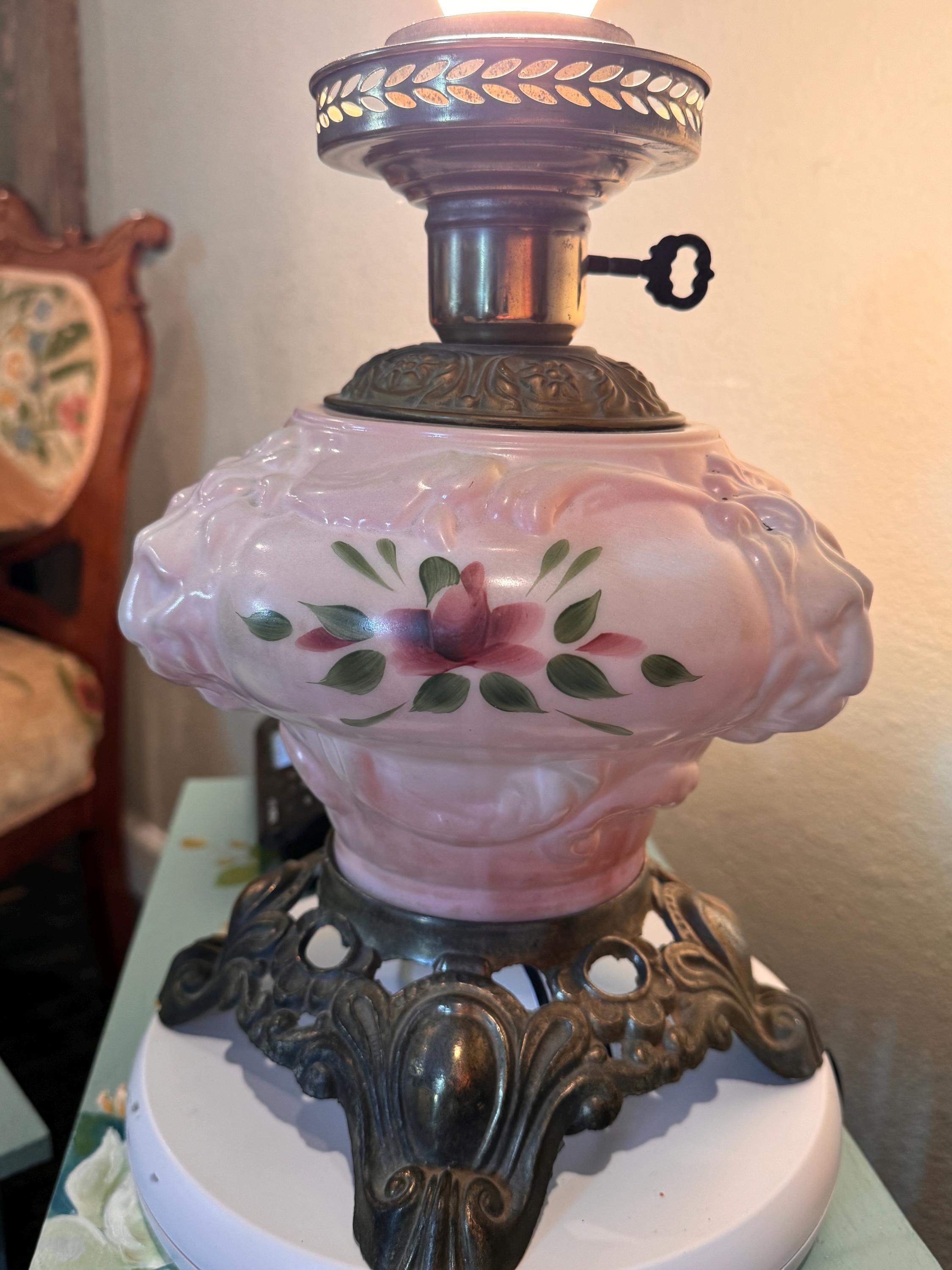 Fenton Glass Lamp Lion Granny Style Decorating Living Room Old Timey ...