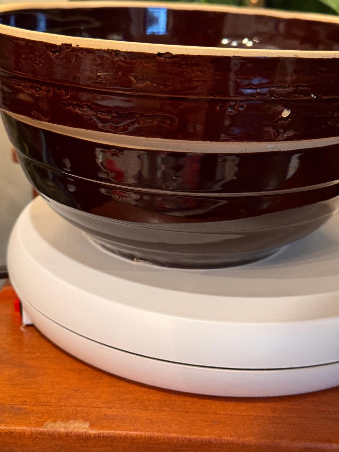 Vintage or Antique Pottery Brown Ribbed USA Mccoy Glazed Pottery Batter ...