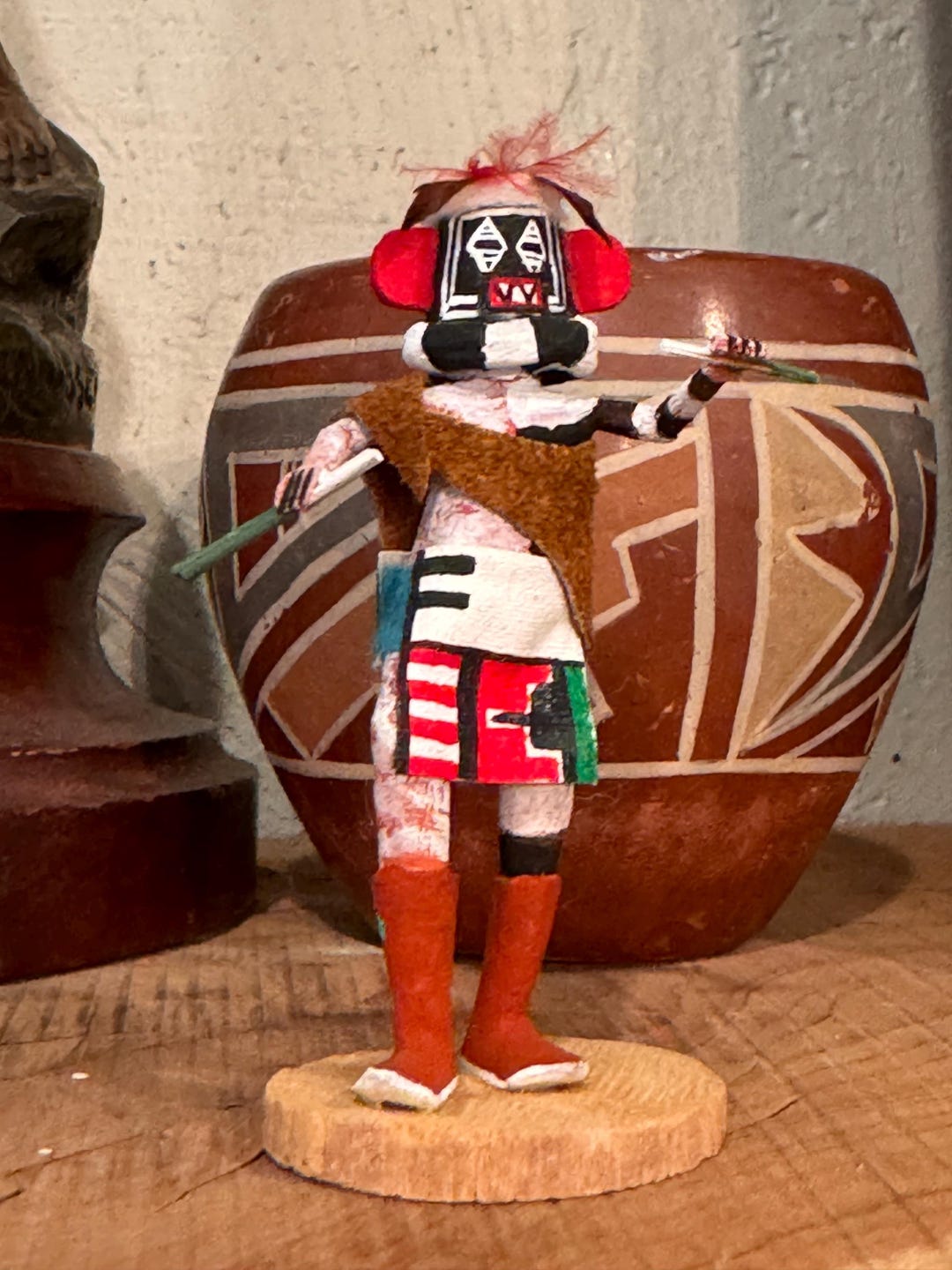 Native American Figurine Zuni Fetish Signed Lawrence Namoki Hopi Ogre ...