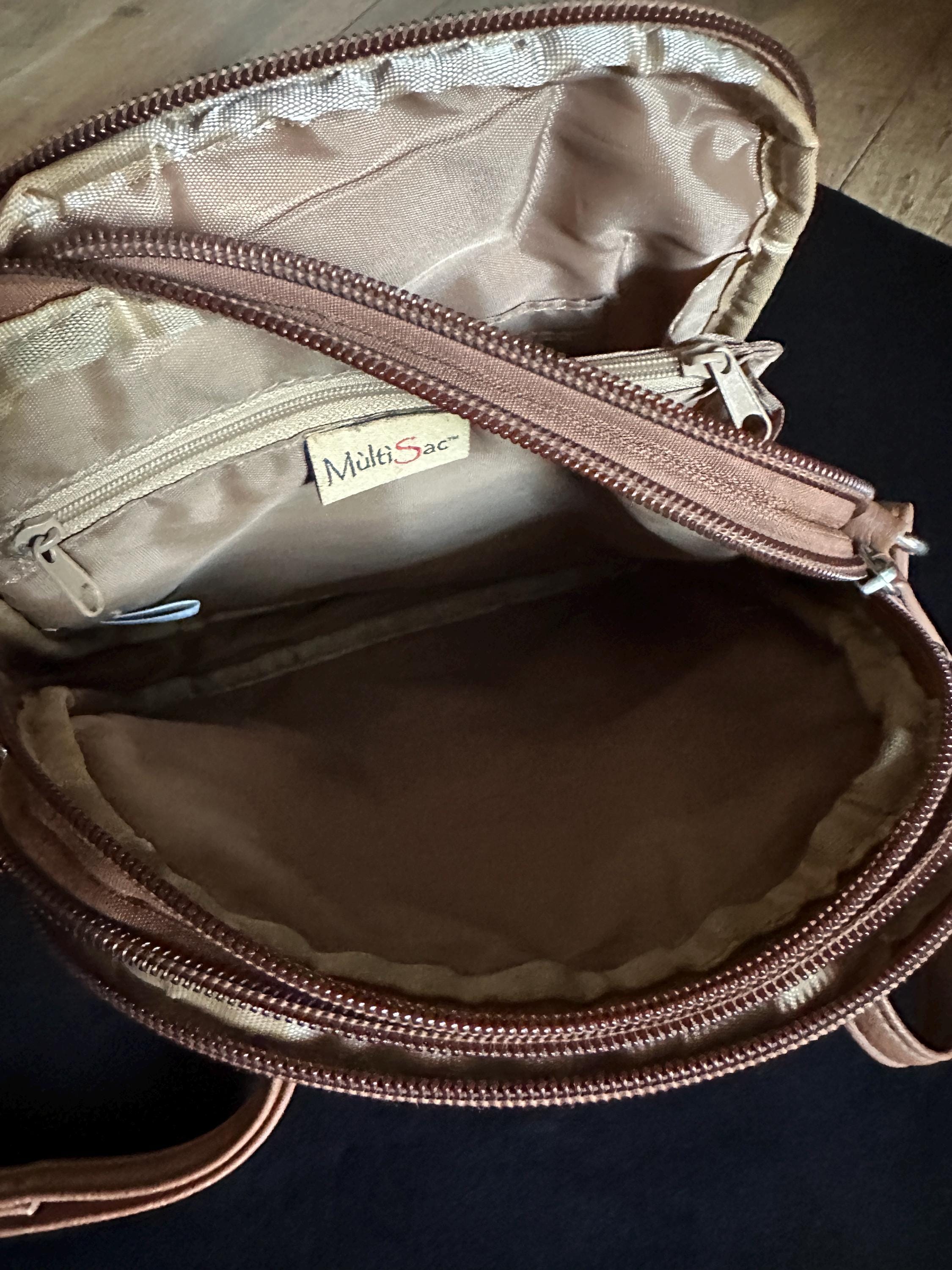 Multisac Floral Crossbody Purse With Triple Zippered Compartments - Etsy