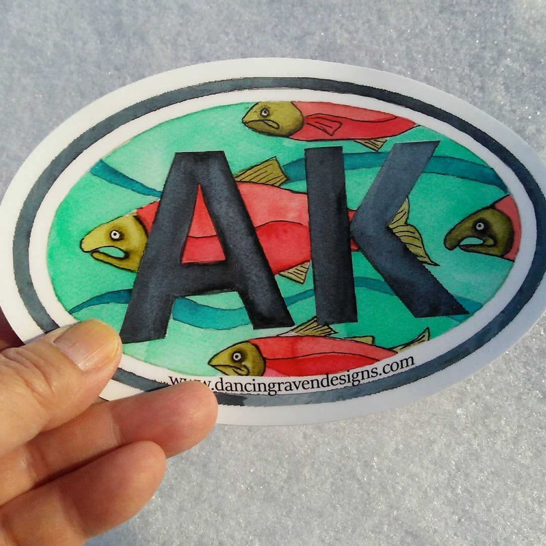 Alaska Stickers - Salmon, Decal , Bumper Sticker - Etsy