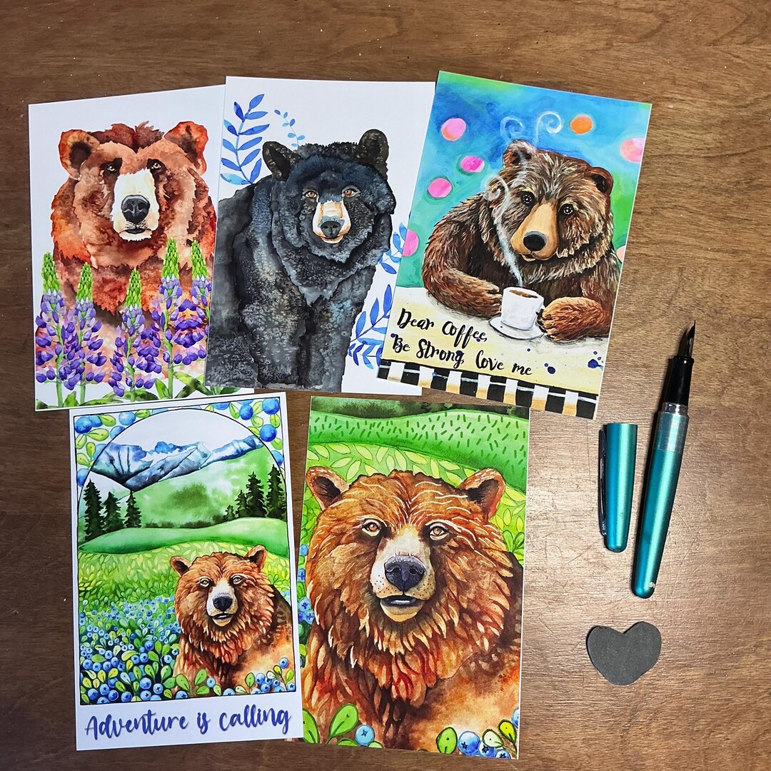 Nature Postcards - Bear Set - Etsy