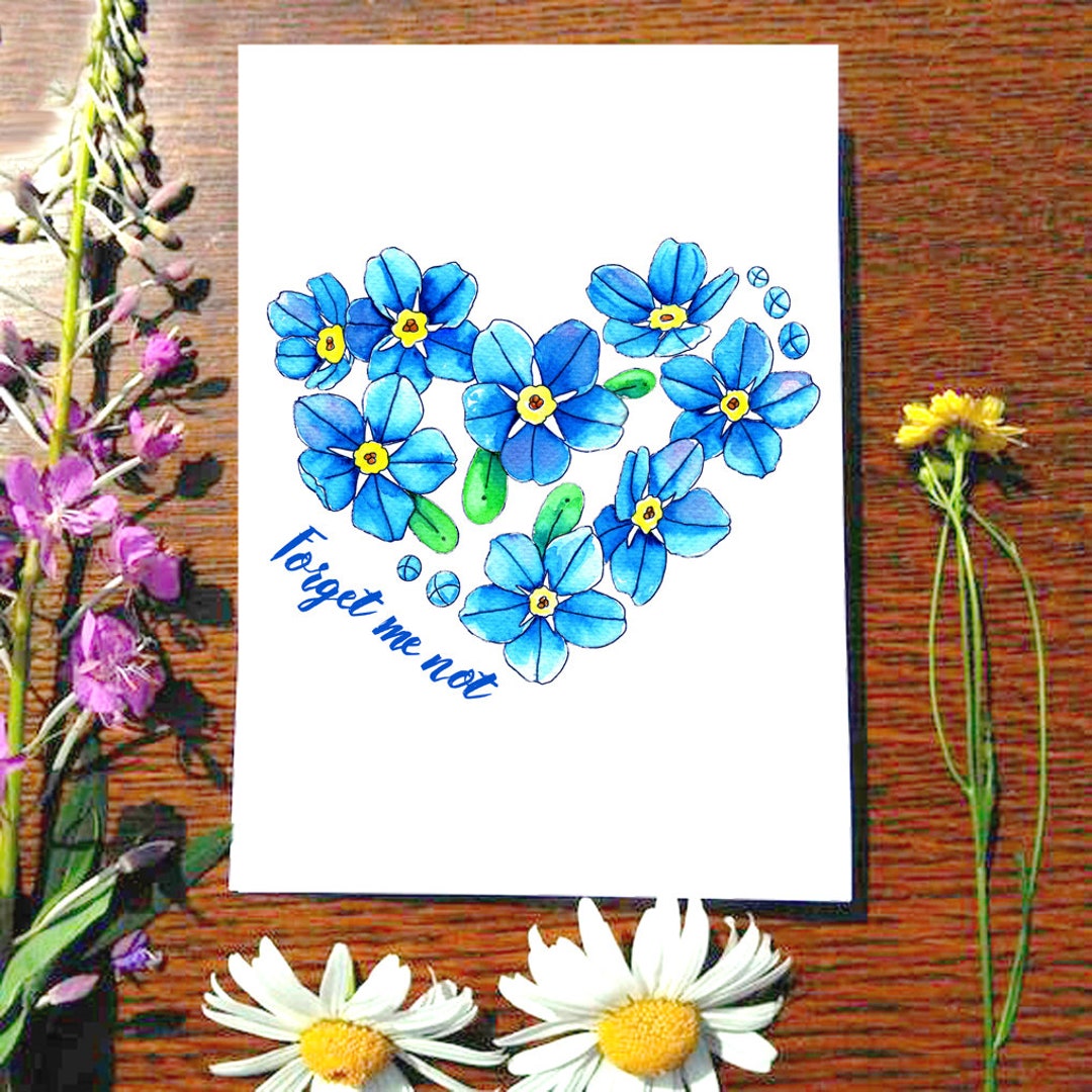 Forget Me Not | Greeting Card | 5 X 7 Card | Cheryl Lacy - Etsy