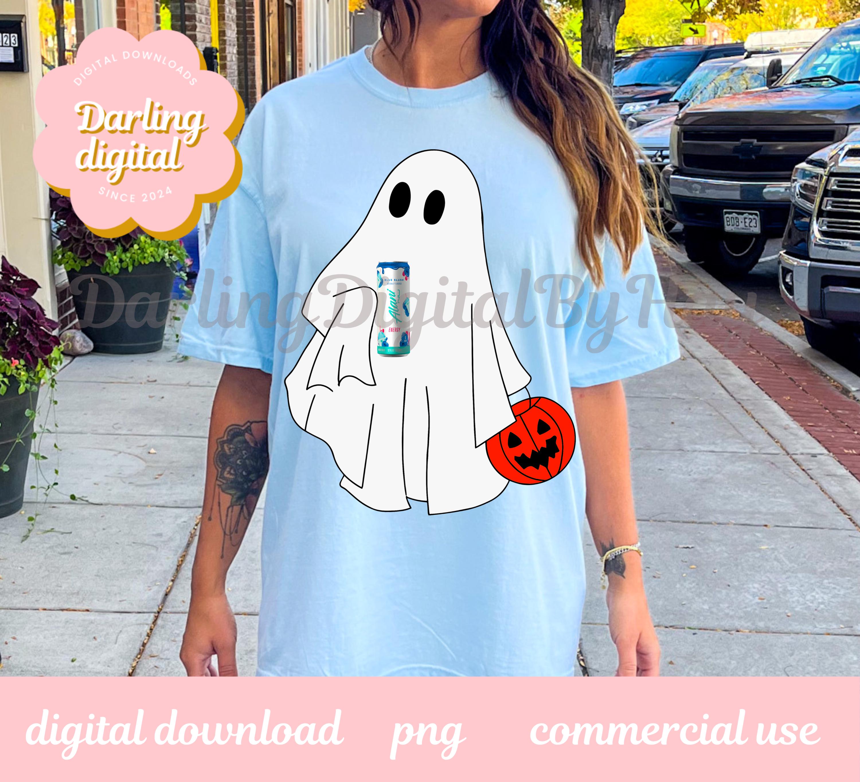 Halloween Alani Nu Blue Slush Ghost PNG , Funny Ghost Crew, Halloween ...