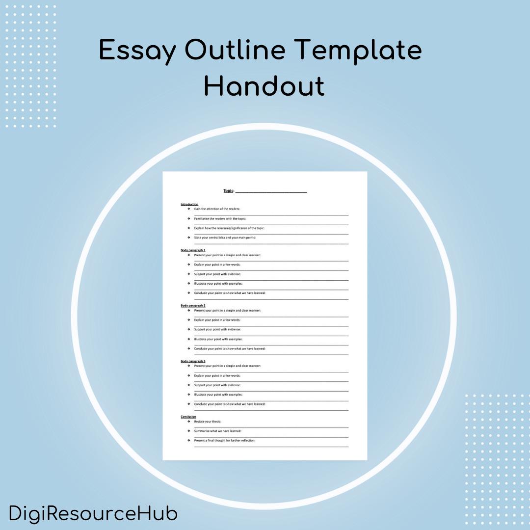 Printable A4 Essay Outline Template Handout PDF - Etsy