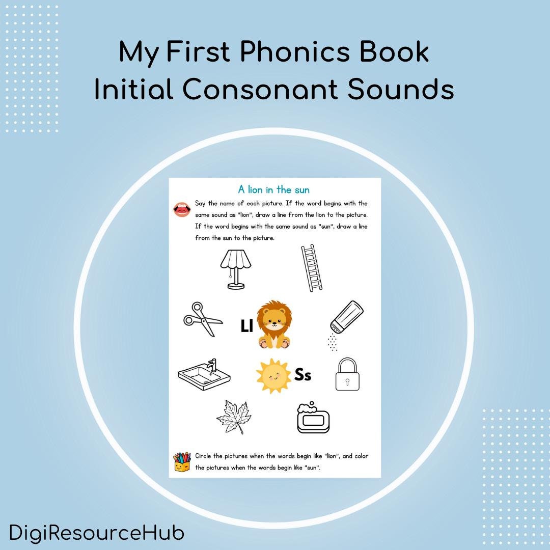 My First Phonics Book - Initial Consonant Sounds (say & Color) - Etsy