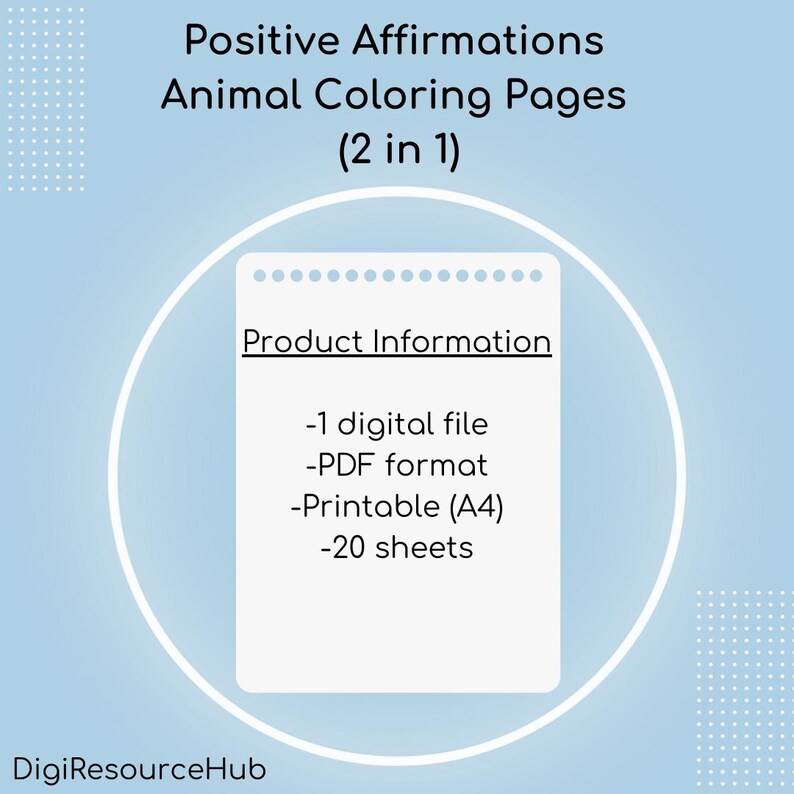 Positive Affirmations Animal Coloring Pages (2 in 1) - Etsy