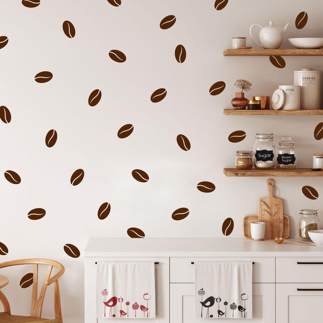 Coffee Bean - Wall Decal Set - Wall Sticker - Kitchen Decal - Latte ...
