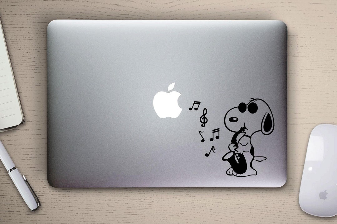 Snoopy With Saxophone Laptop Decal Sticker Mac Apple Window Car Sticker ...