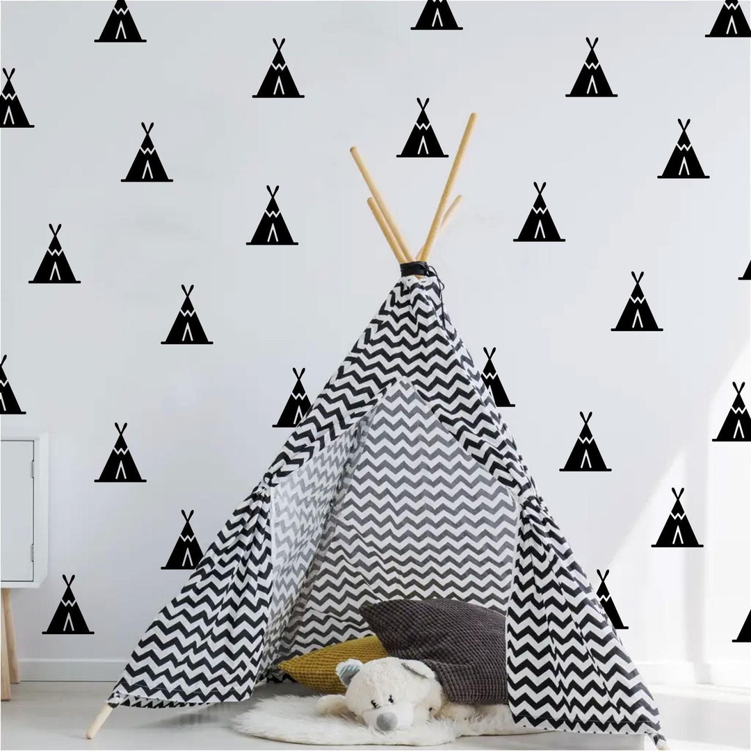 Teepee - Wall Decal Set - Wall Sticker - Children Room - Nursery - Kids ...