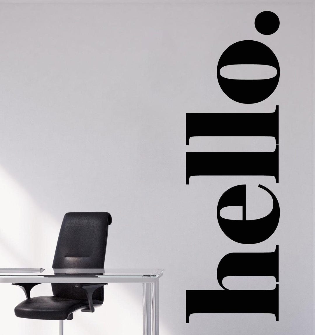 Hello - Wall Decal - Wall Sticker - Door Decal - Entrance Decal ...