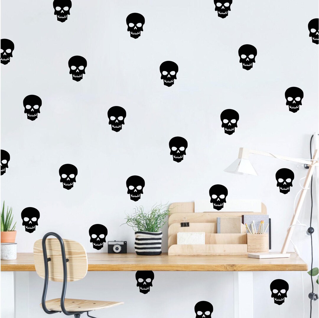 Skull - Wall Decal Set - Wall Sticker - Living Room Decal - Pattern ...