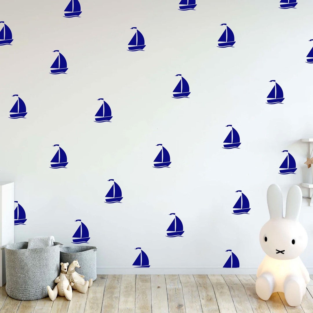 Sailboat - Wall Decal Set - Wall Sticker - Children Room Decal ...