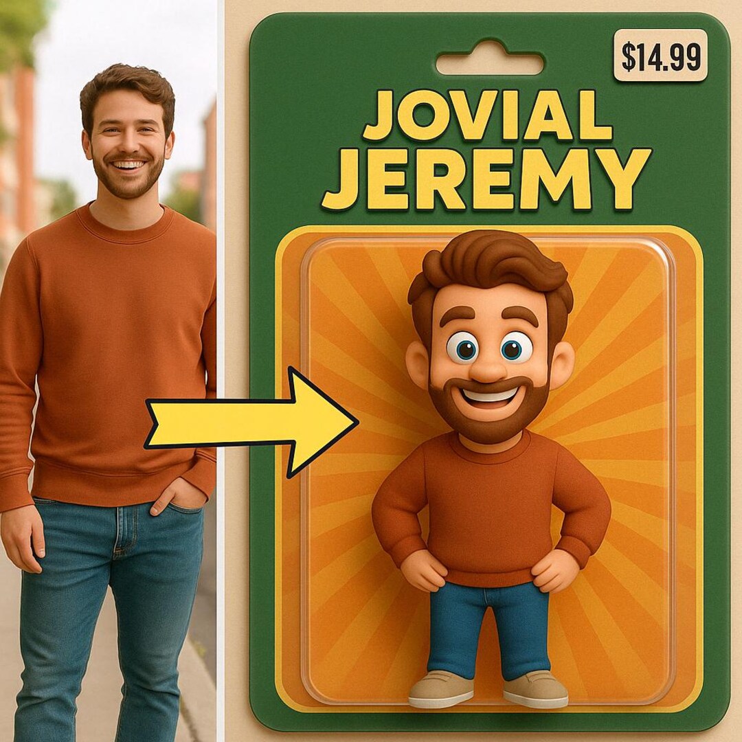 Action Figure Custom Portrait From Photo Personalized Toy Box Style ...