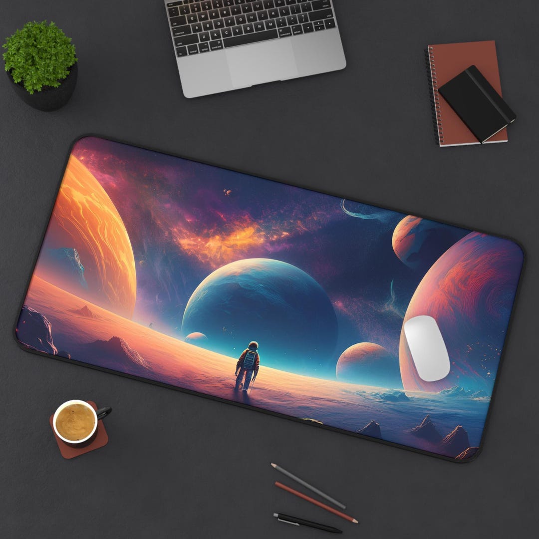 Desk Mat Astronauts Journey, Space Desk Pad, Galaxy Mouse Pad, NASA ...