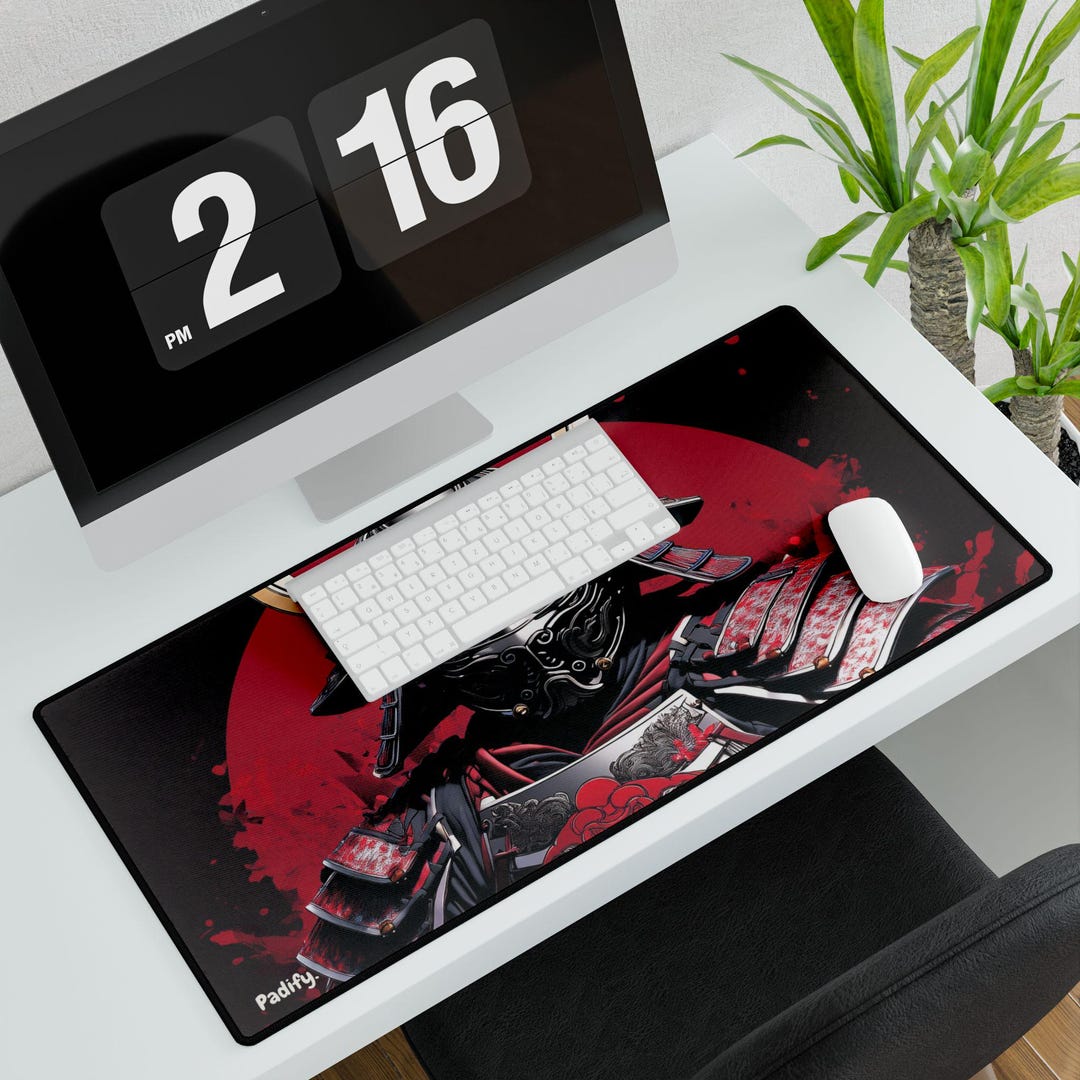 Samurai Mousepad, Japanese Desk Mat, Gaming Desk Accessories, Office ...