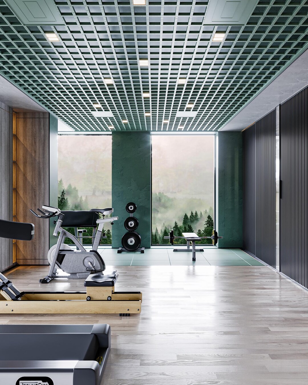Custom Fitness Design, GYM, Gym 3D Rendering, 3D Architectural ...