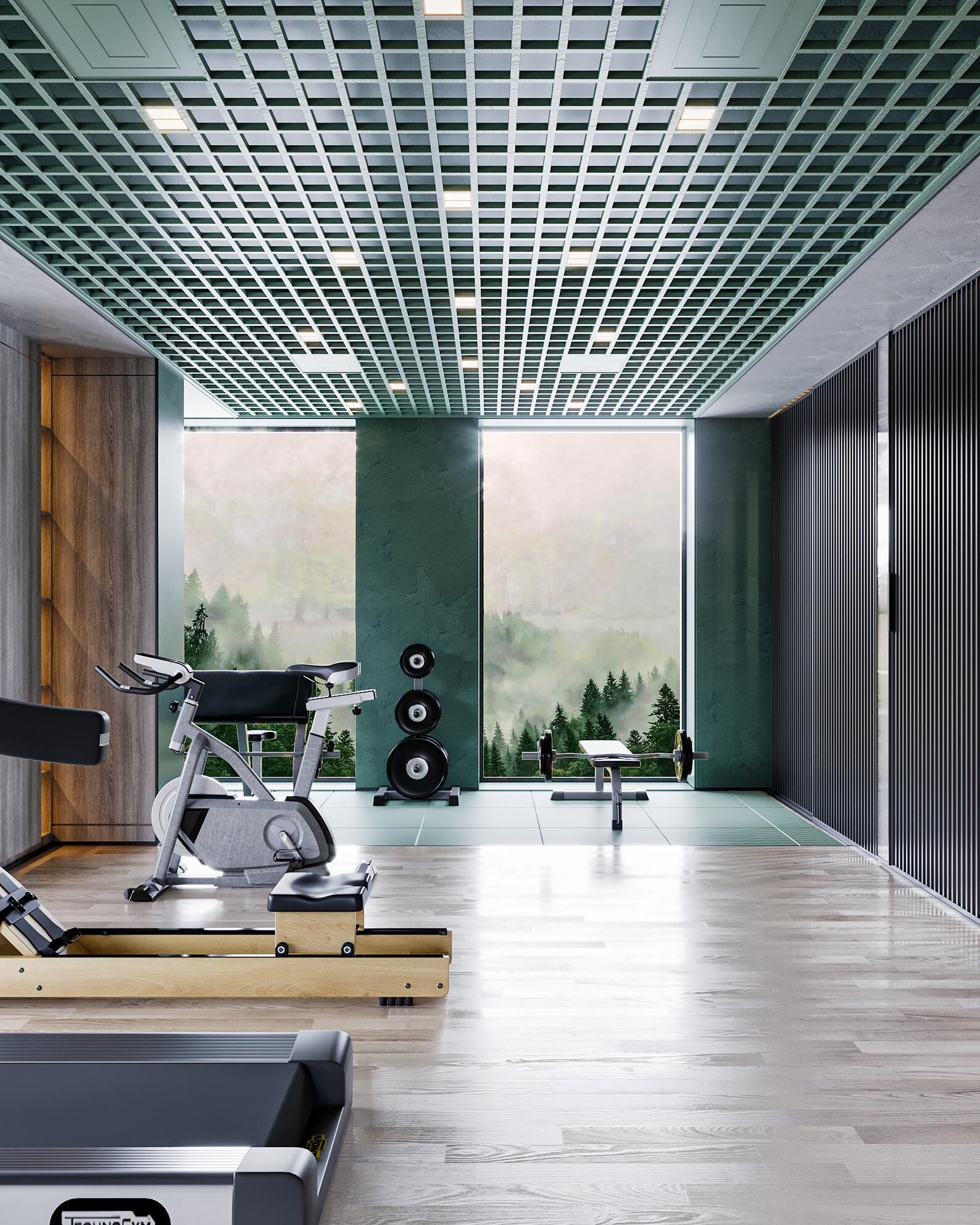 Custom Fitness Design, GYM, Gym 3D Rendering, 3D Architectural ...