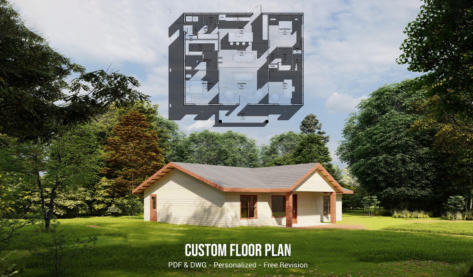 Custom Floor Plan and Home Design Service Including 2D Layouts ...