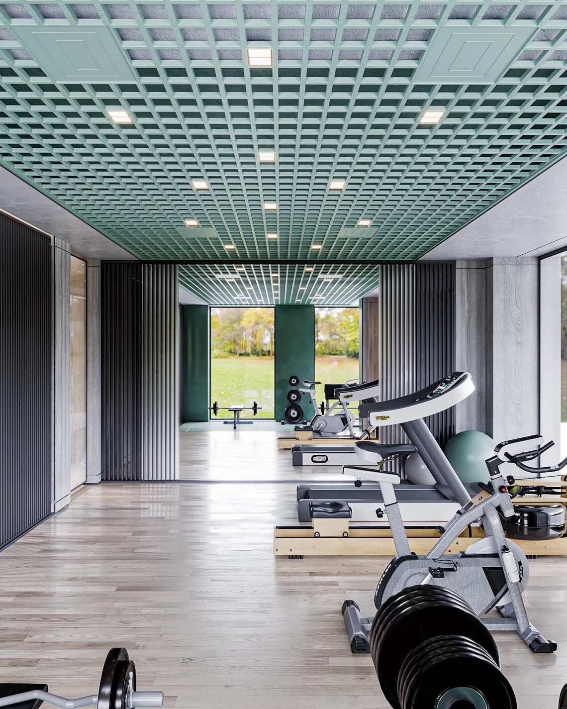 Custom Fitness Design, GYM, Gym 3D Rendering, 3D Architectural ...