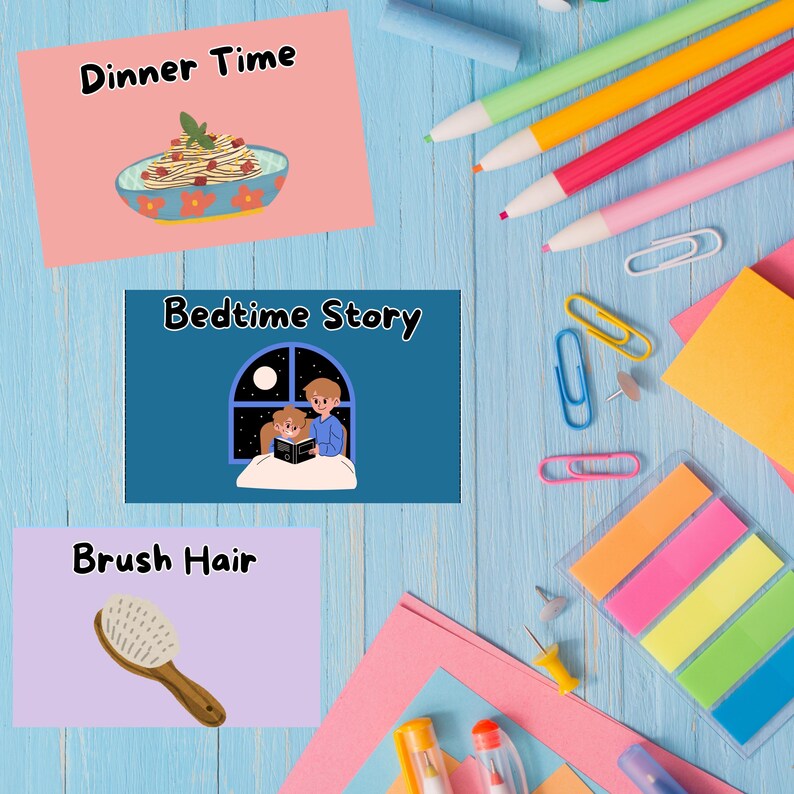 Daily Routine Cards Visual Aids Signal Cards for Kids educational Task ...