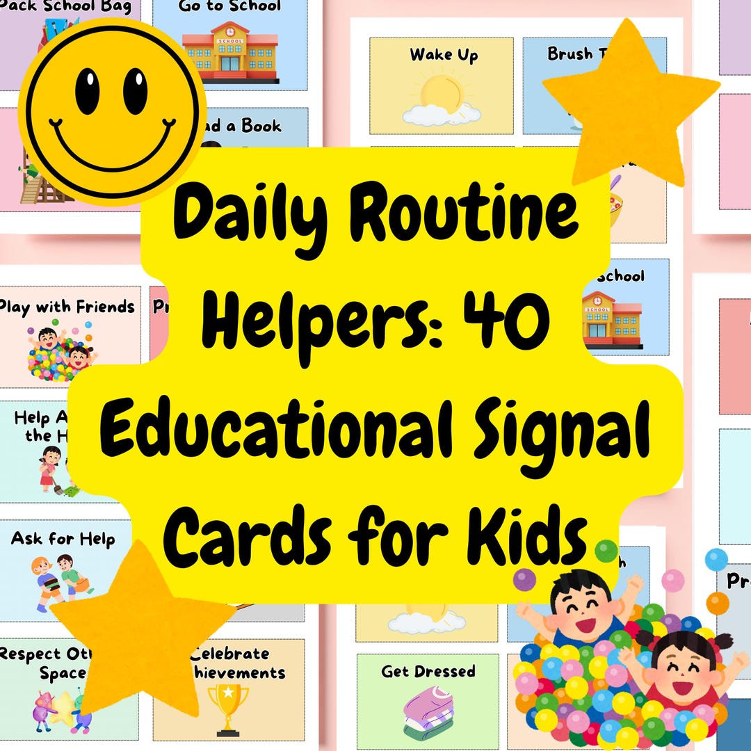 Daily Routine Cards Visual Aids Signal Cards for Kids educational Task ...