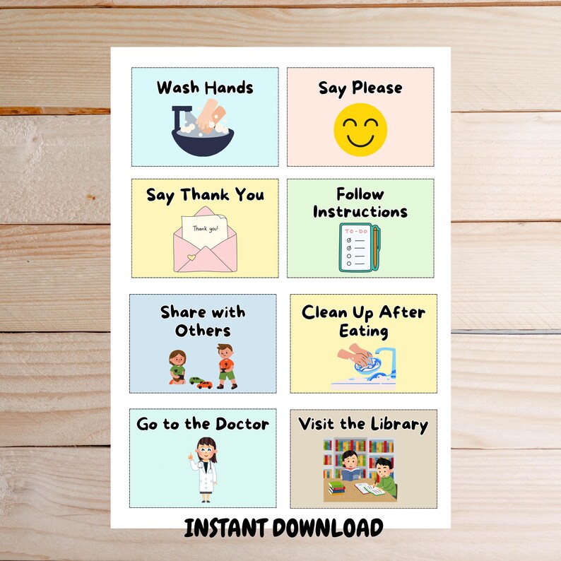 Daily Routine Cards Visual Aids Signal Cards for Kids educational Task ...