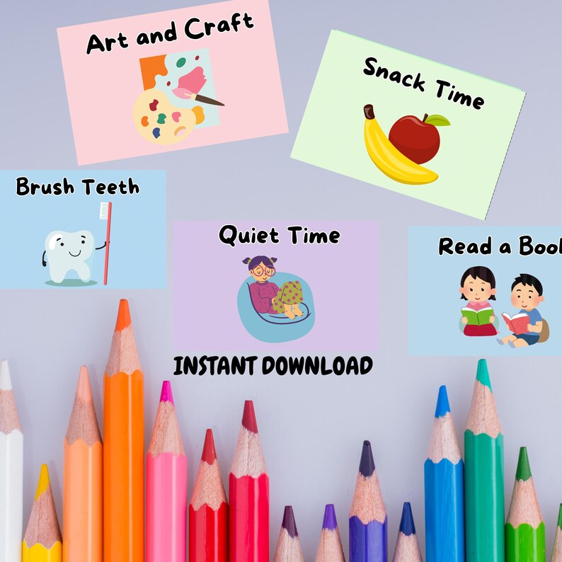 Daily Routine Cards Visual Aids Signal Cards for Kids educational Task ...