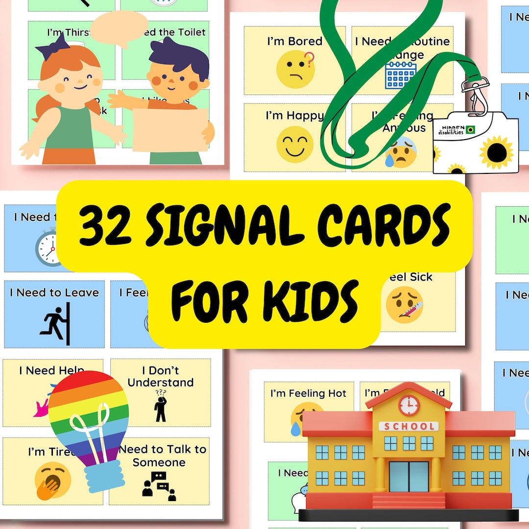 32 Signal Cards for Kids ADHD and Autism, Sensory Support Non-verbal ...