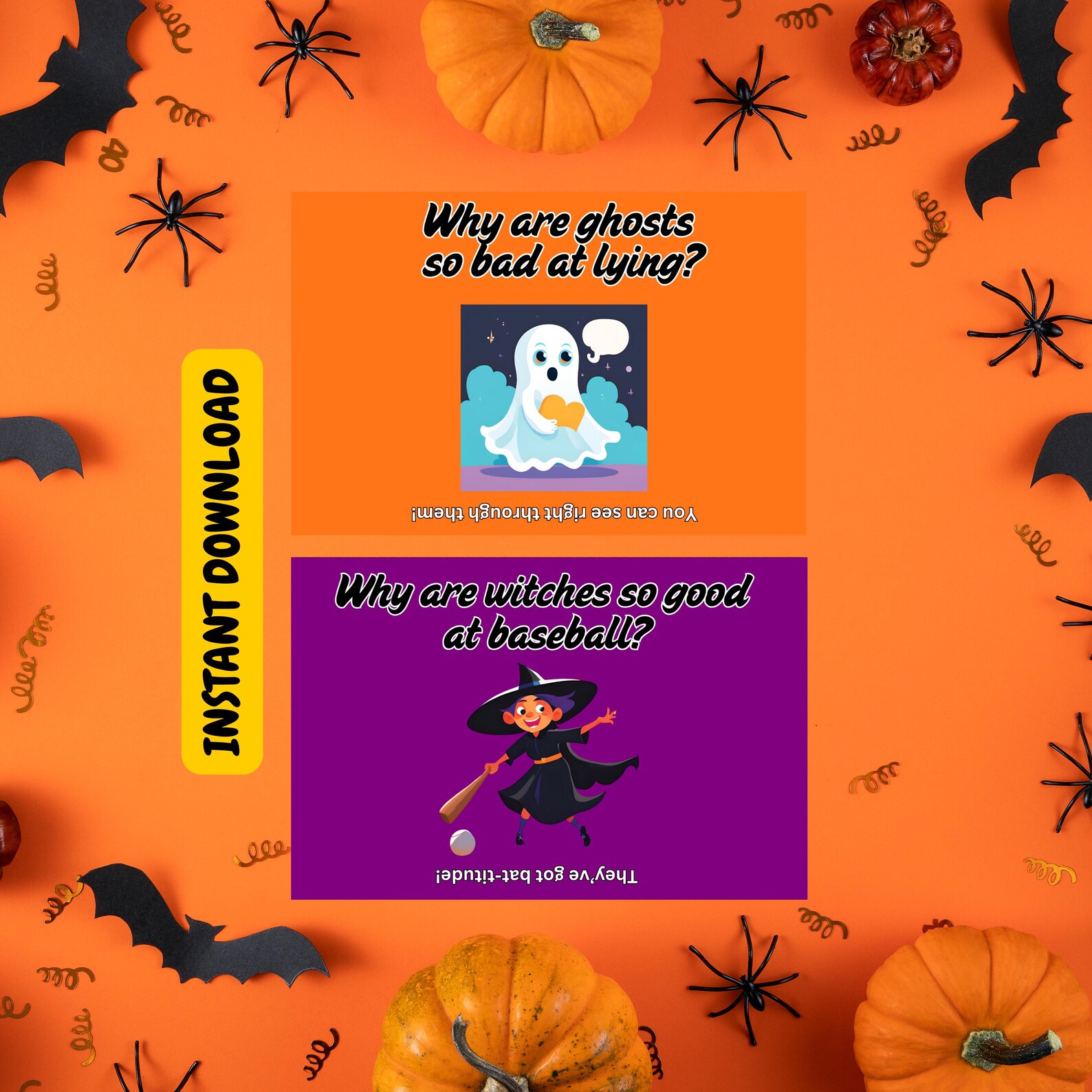 40 Halloween Joke Cards for Kids Fun & Spooky Printable Notes Lunchbox ...