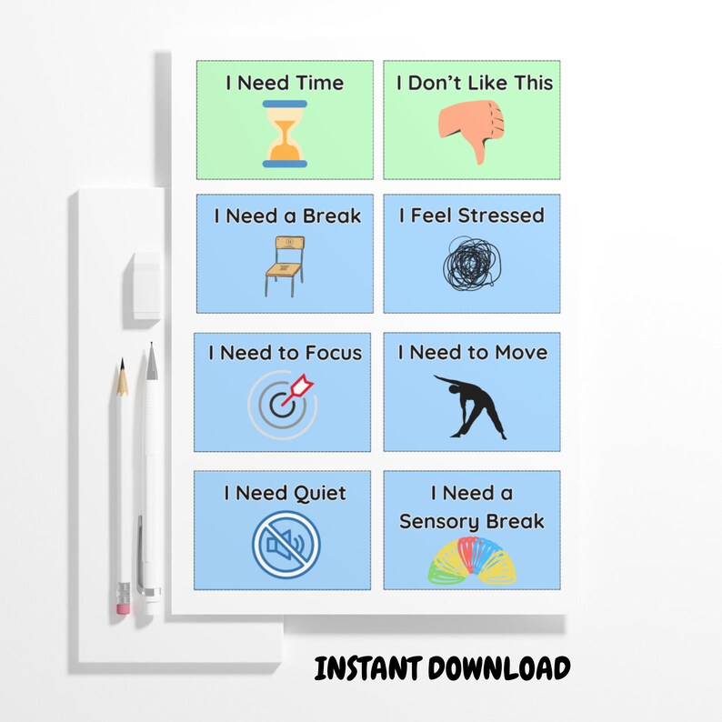 32 Signal Cards for Kids ADHD and Autism, Sensory Support Non-verbal ...