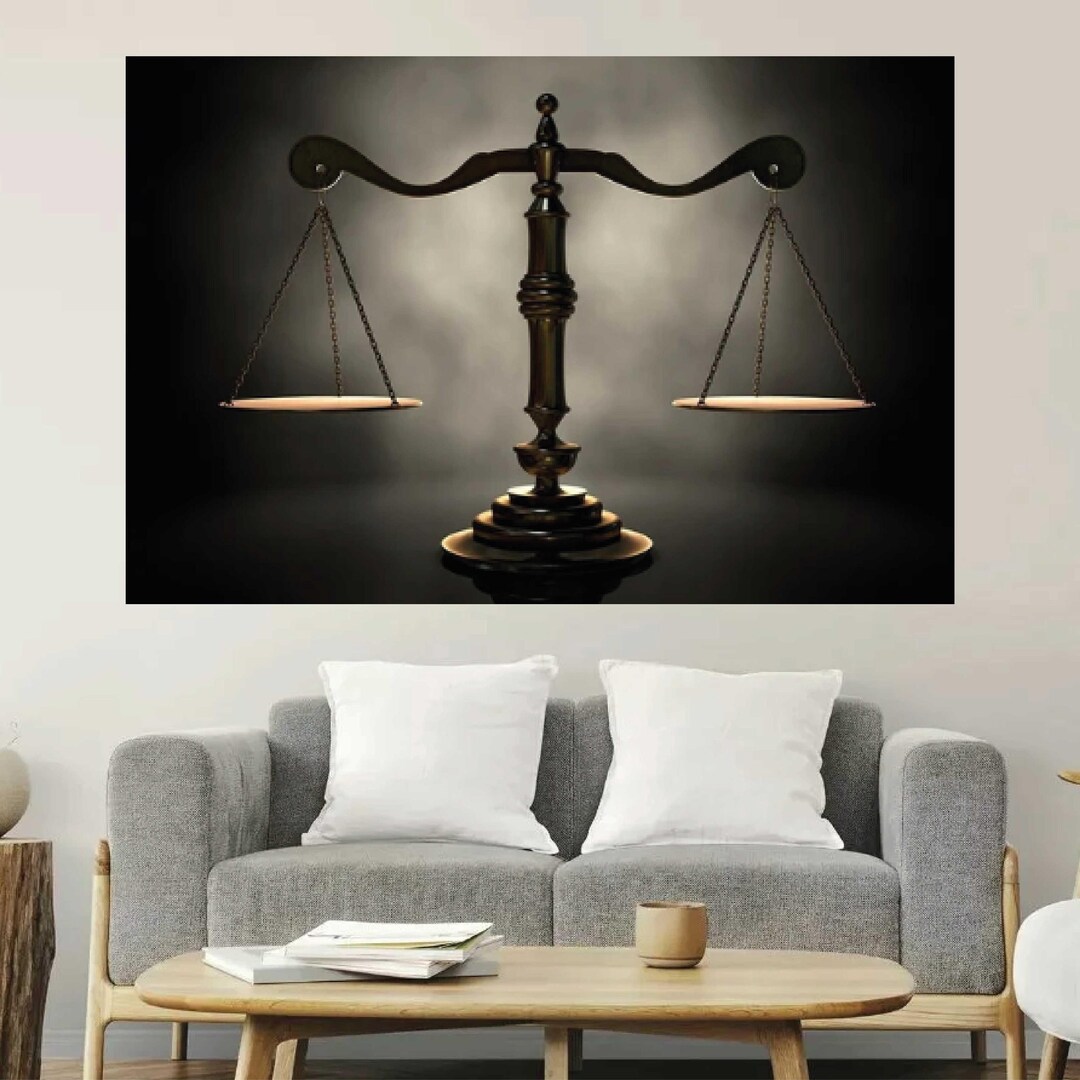 Lawyer Canvas Wall Art Scales of Justice Lawyer Office Decor Law Print ...
