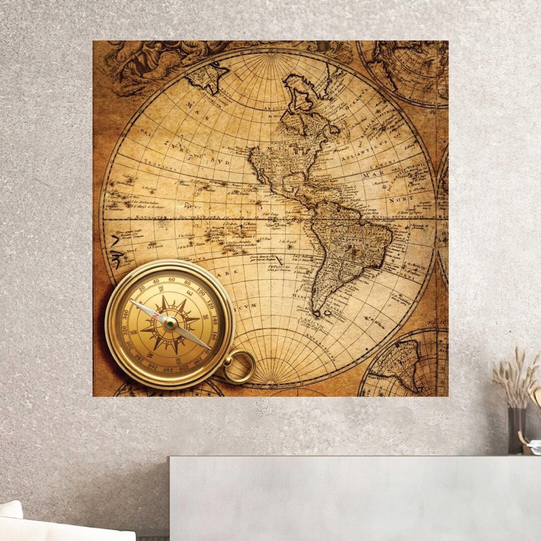 Vintage World Map, World Map Poster, Antique Style World Map, Noua ...