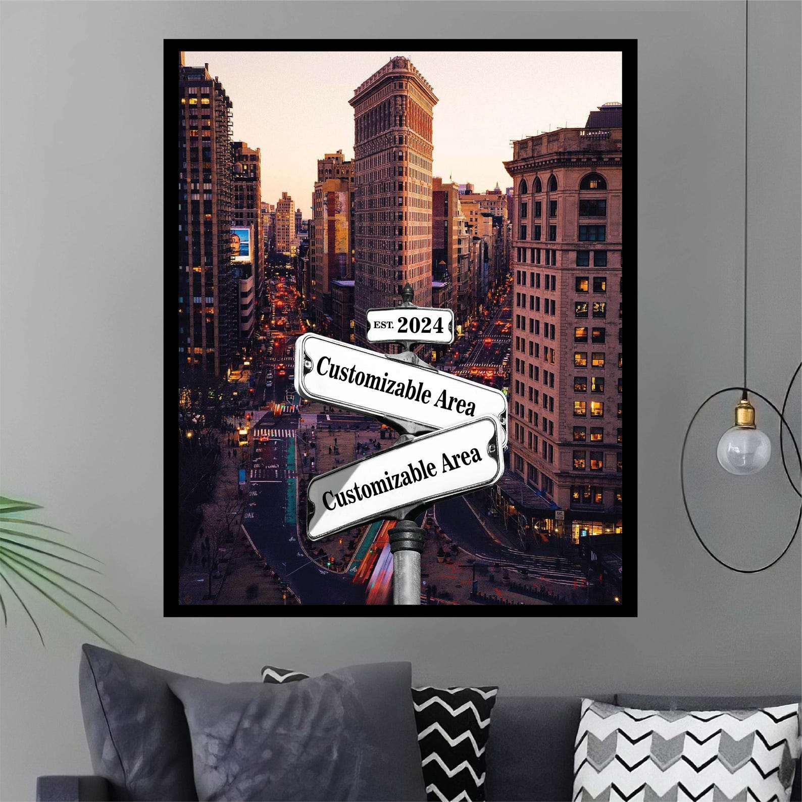 Personalized Name Vintage Street Sign Poster, Custom Name Direction ...